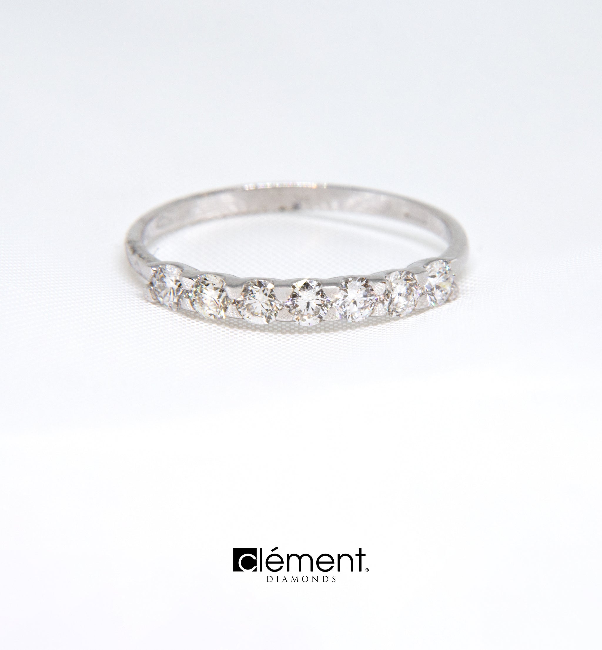 18ct White Gold Half Round Diamond Ring