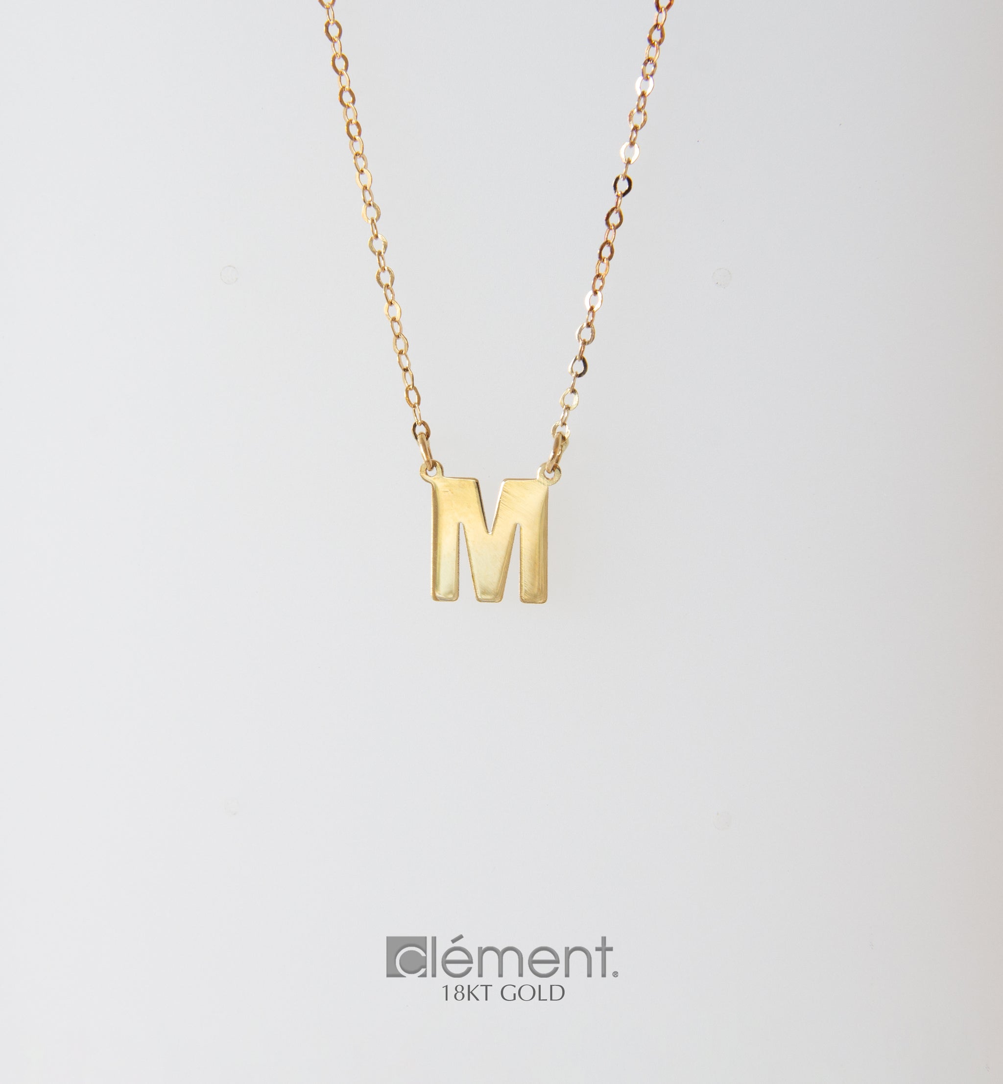 18ct Yellow Gold Letter M